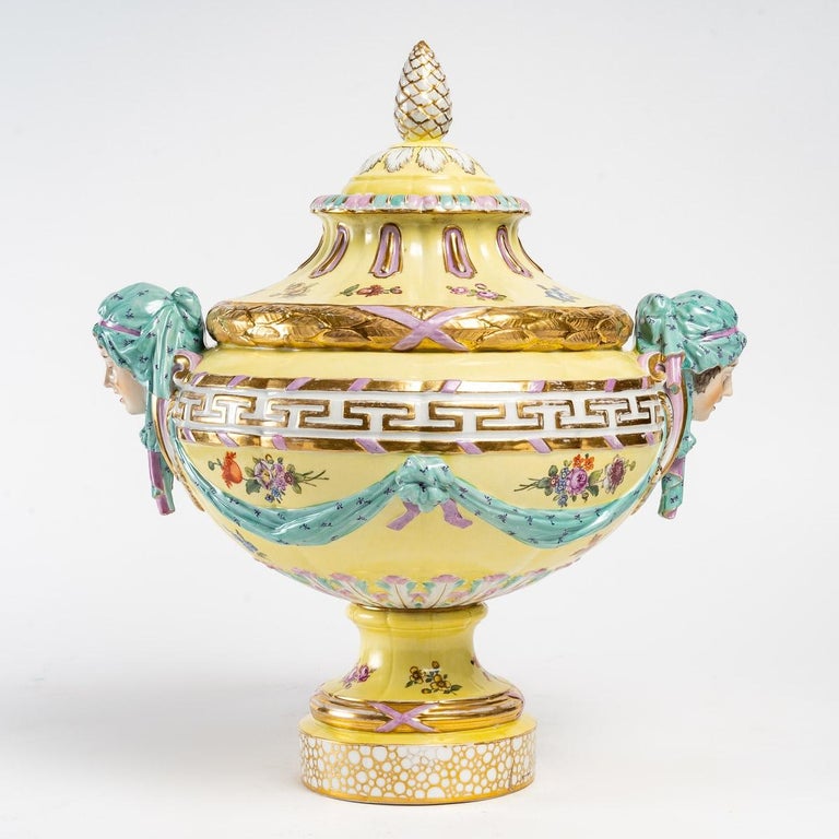 Important Berlin Porcelain Covered Pot For Sale at 1stDibs