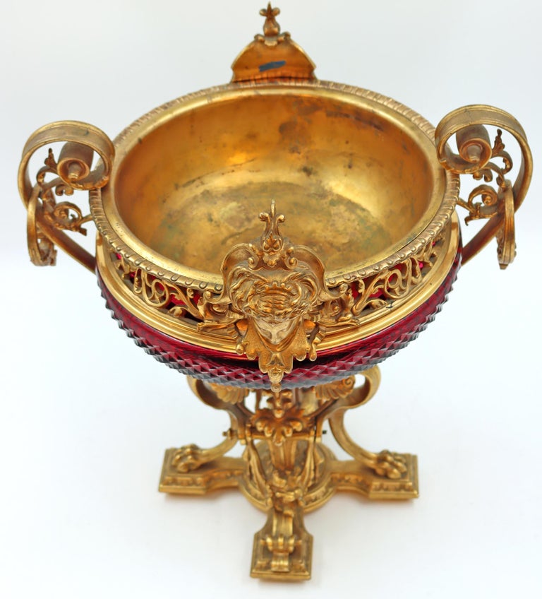 Important Bohemian Сrystal and Gilt Bronze Cup For Sale at 1stDibs