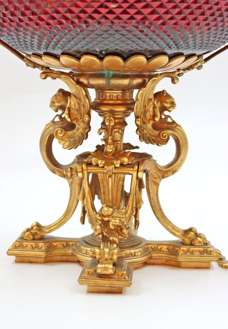 Important Bohemian Сrystal and Gilt Bronze Cup For Sale at 1stDibs