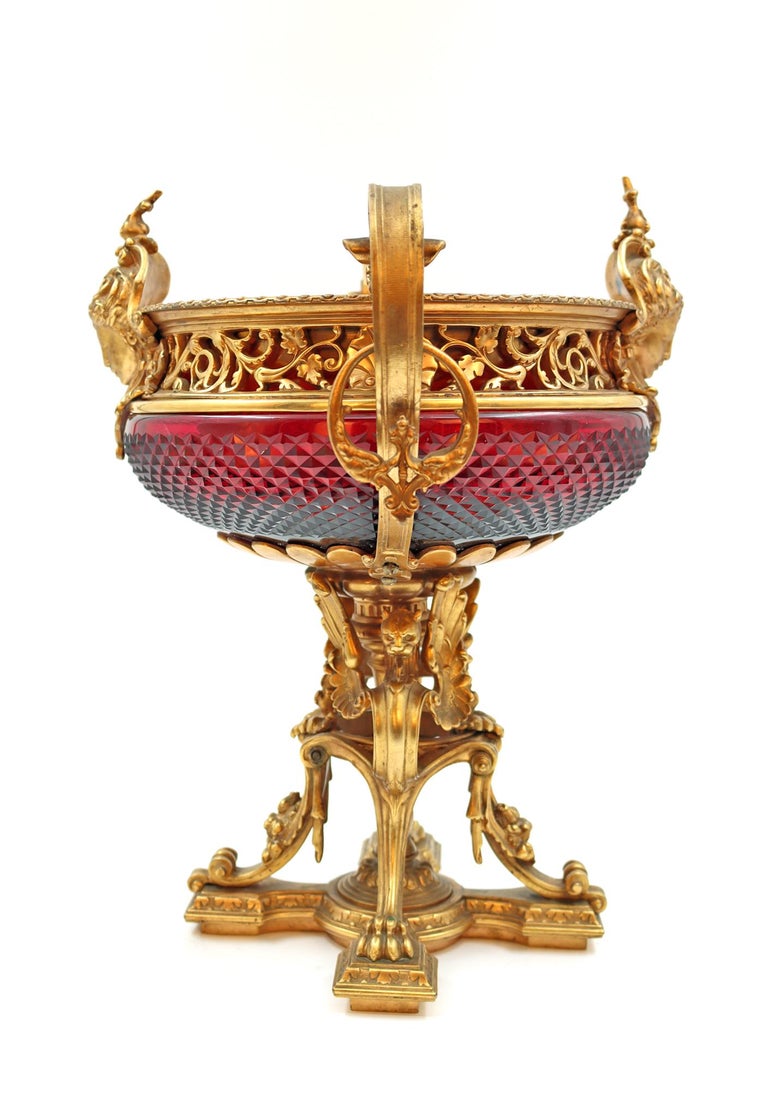 Important Bohemian Сrystal and Gilt Bronze Cup For Sale at 1stDibs