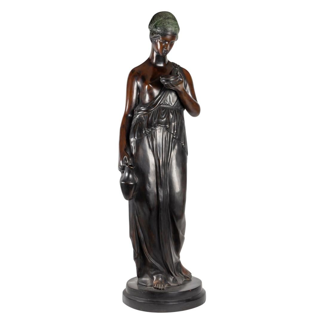 Important Bronze Sculpture, Woman Cutting, Bronze Patina, 20th Century ...