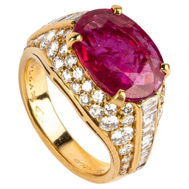 Important Bulgari ‘Trombino’ Burma Ruby and Diamond Ring For Sale at ...