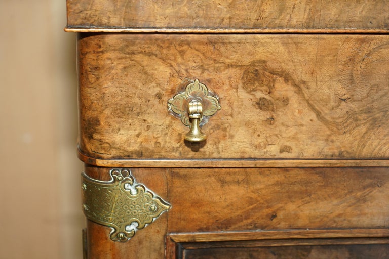 Important Burr and Burl Gothic Antique Dressing Table with Polished ...