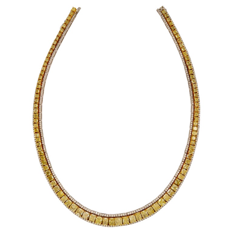 Important Canary Diamond Necklace 45 Carats For Sale at 1stDibs