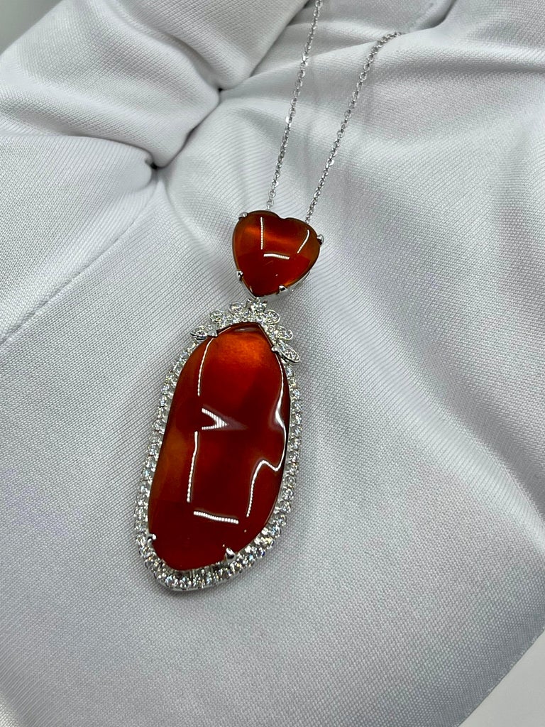 Important GIA Certified Jadeite and Diamond Pendant Necklace Imperial ...