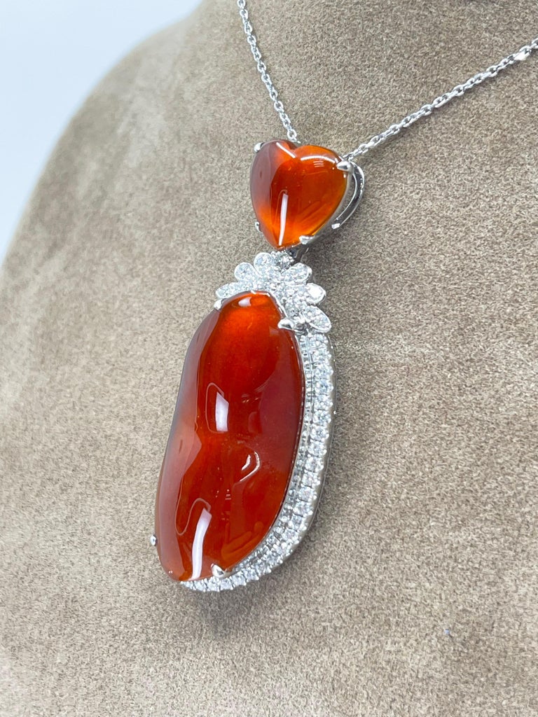 Important GIA Certified Jadeite and Diamond Pendant Necklace Imperial ...
