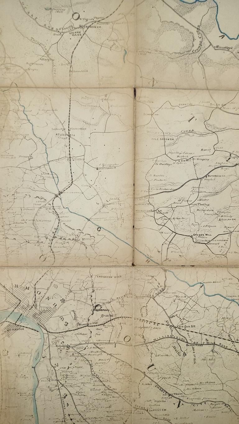 Important Confederate Field Map of Richmond VA 1864 with Provenance For ...