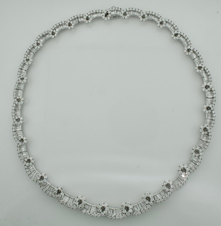 Important Dynamic Diamond Necklace in Platinum 24.07 Carat For Sale at ...