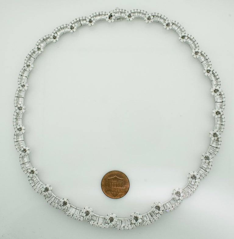 Important Dynamic Diamond Necklace in Platinum 24.07 Carat For Sale at ...