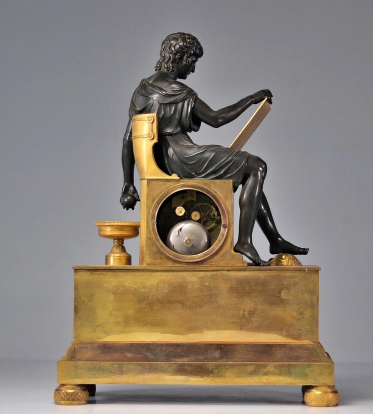 Important Empire Clock in Bronze with Two Patinas Alexander the Great ...