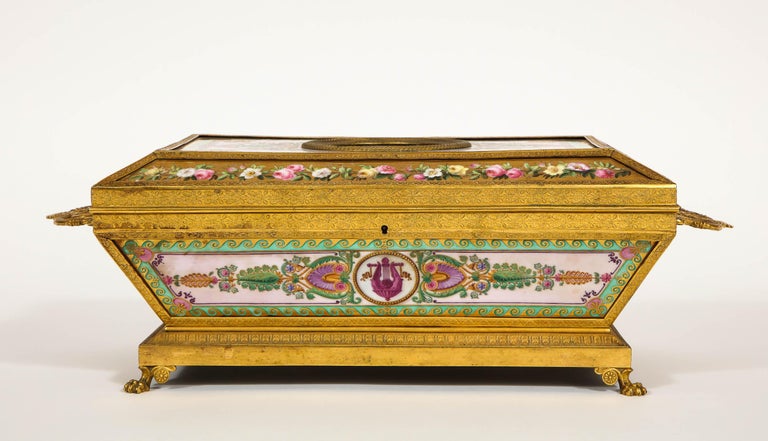 Important Empire Period Paris Porcelain and Ormolu-Mounted Casket/Box ...
