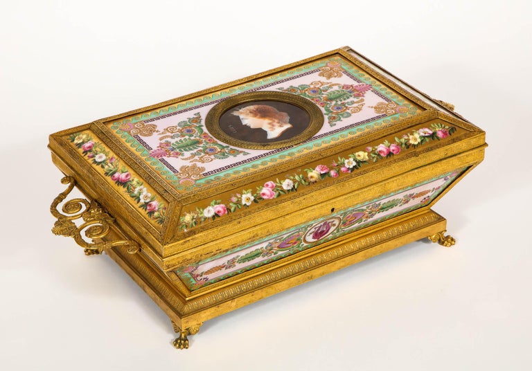 Important Empire Period Paris Porcelain and Ormolu-Mounted Casket/Box ...