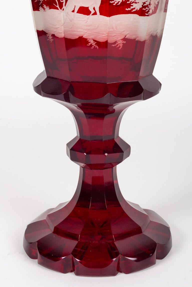 Important Engraved Bohemian Crystal Covered Cup, 19th Century, Napoleon ...