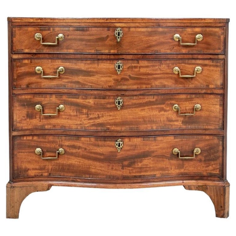 Important George III Hepplewhite Period Serpentine Chest, C.1775 at 1stDibs