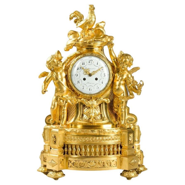 Important Gilt Bronze Clock For Sale at 1stDibs