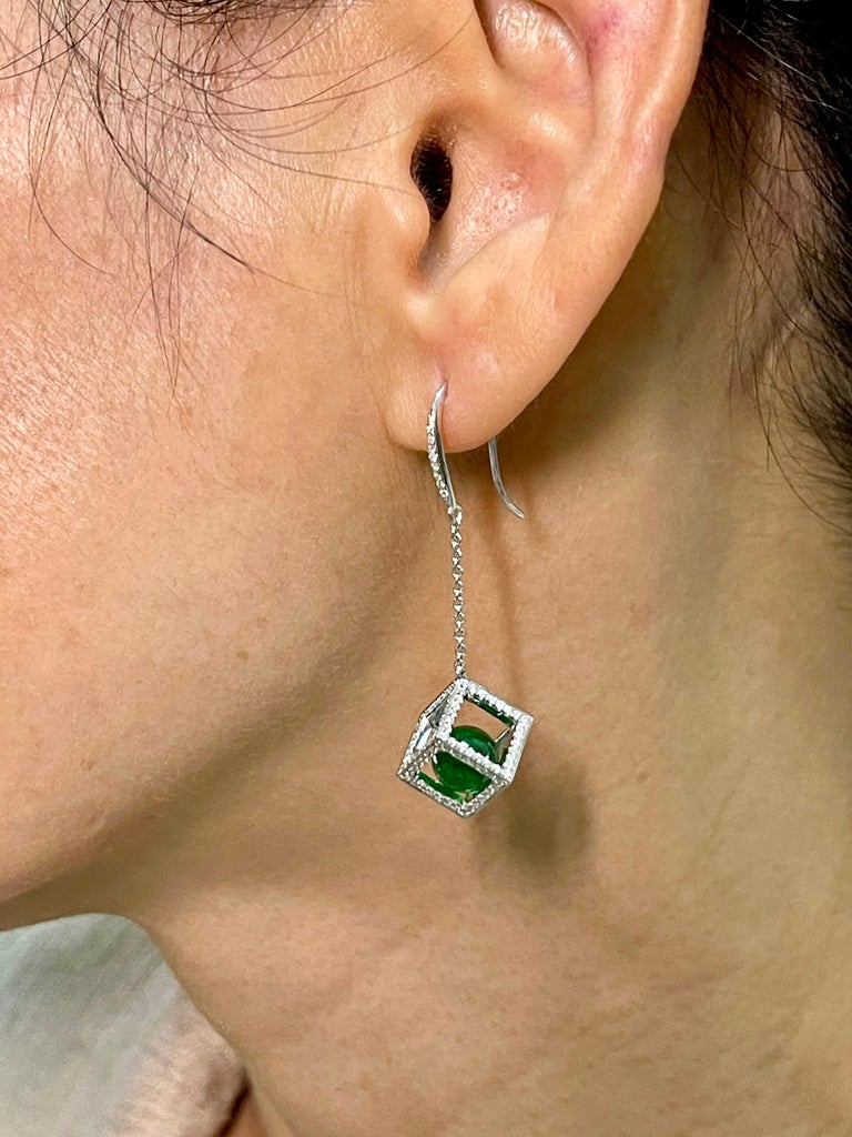 Important Imperial Jade Beads and Diamond Earrings, Collector's ...