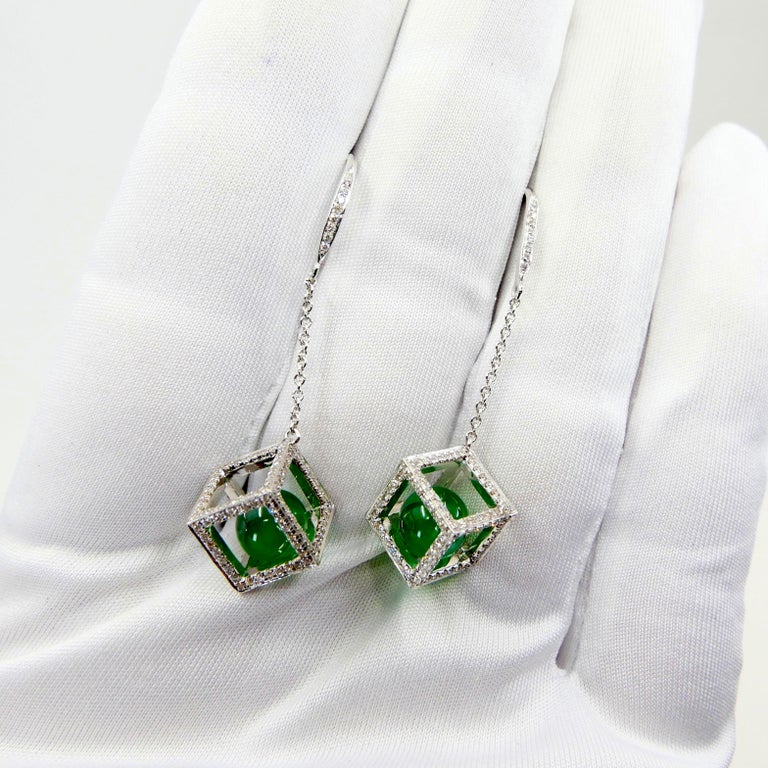 Important Imperial Jade Beads and Diamond Earrings, Collector's ...