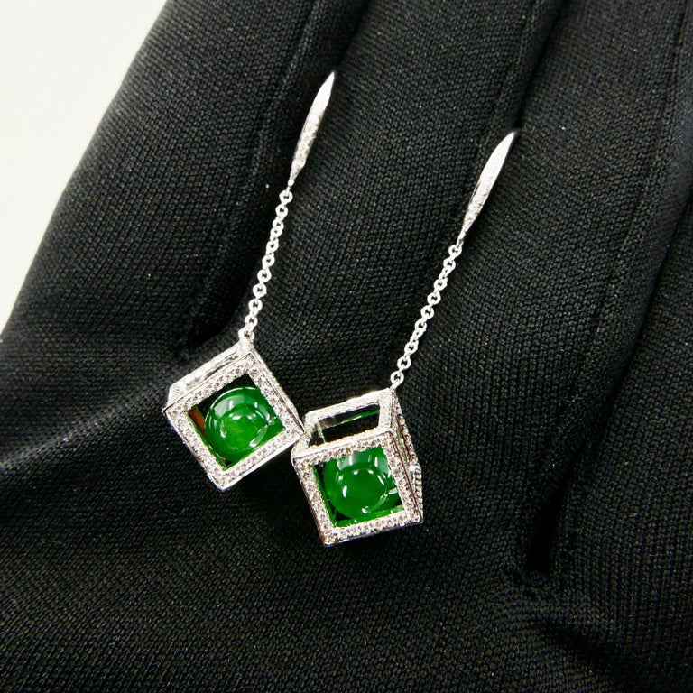 Important Imperial Jade Beads and Diamond Earrings, Collector's ...