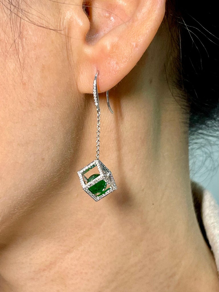 Important Imperial Jade Beads and Diamond Earrings, Collector's ...