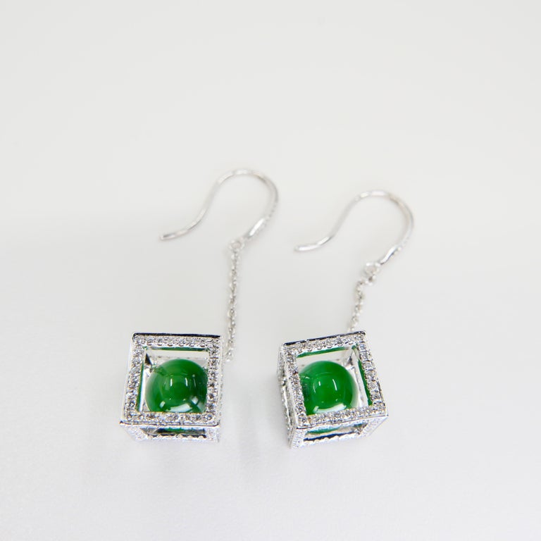 Important Imperial Jade Beads and Diamond Earrings, Collector's ...