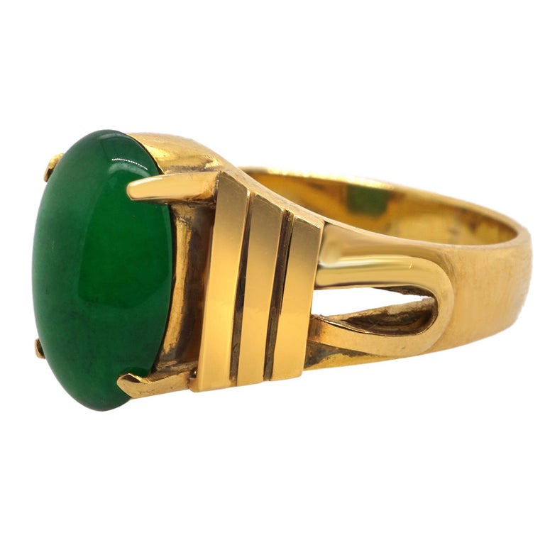 Important Imperial Jadeite Jade 20 Karat Gold Ring at 1stDibs ...