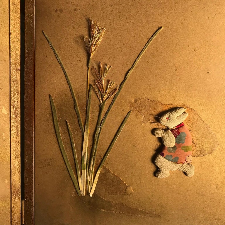 Important Japanese "Moon Rabbits" Two-Panel Screen Taisho Period, 1915 ...