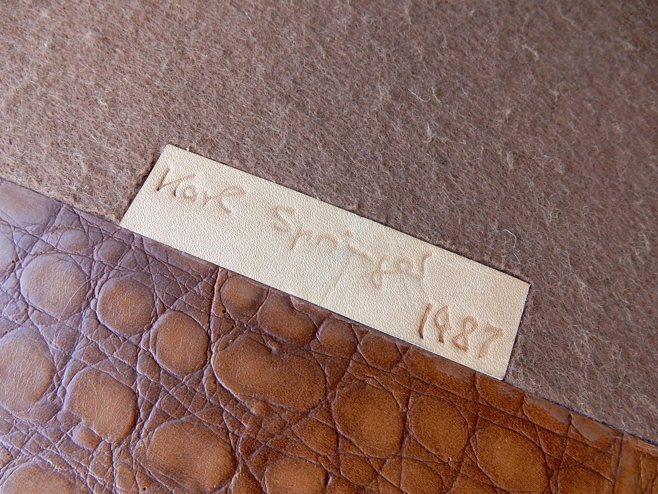 Signed Karl Springer Design Alligator Leather Clad Side Tables For Sale ...