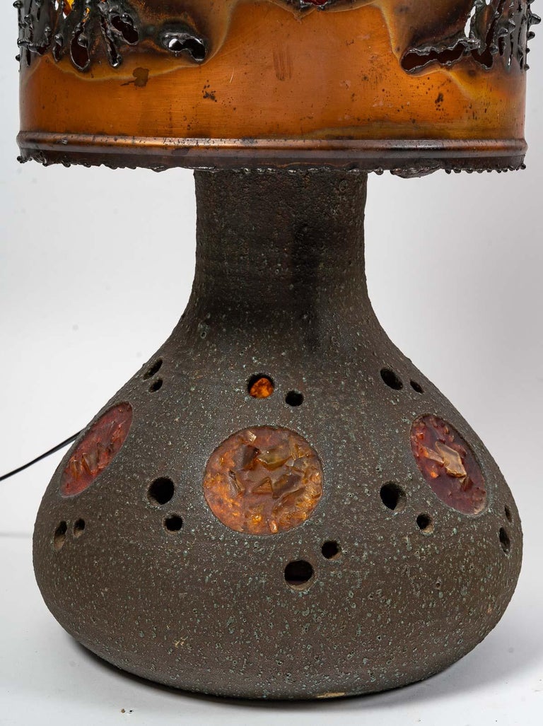 Important Lamp of Accolay in Terra Cotta, Design of the 20th Century ...