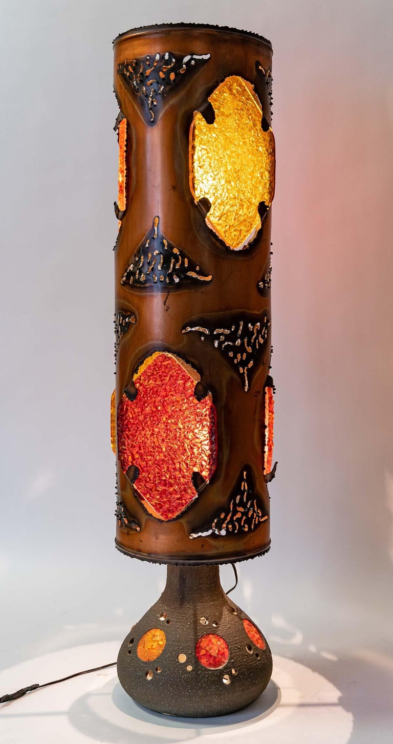 Important Lamp of Accolay in Terra Cotta, Design of the 20th Century ...