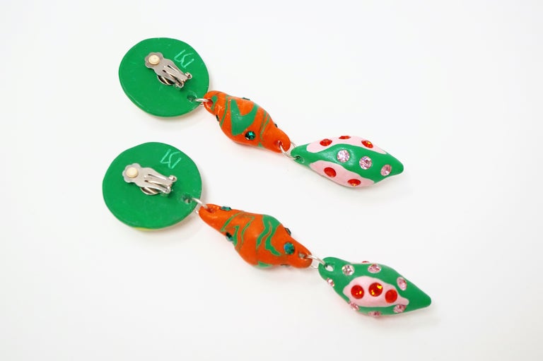 Important Maria Snyder Vintage Handmade Earrings with Rhinestones ...