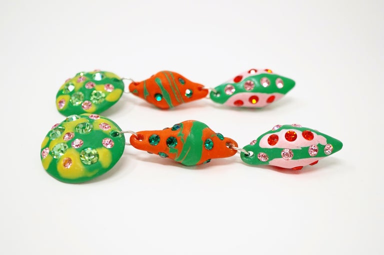 Important Maria Snyder Vintage Handmade Earrings with Rhinestones ...