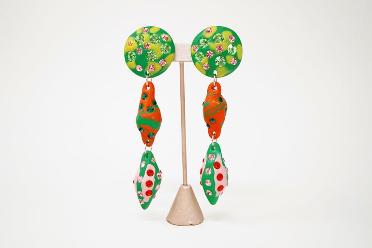 Important Maria Snyder Vintage Handmade Earrings with Rhinestones ...