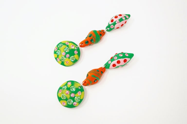 Important Maria Snyder Vintage Handmade Earrings with Rhinestones ...