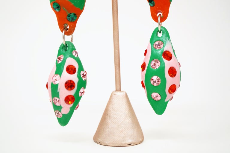 Important Maria Snyder Vintage Handmade Earrings with Rhinestones ...