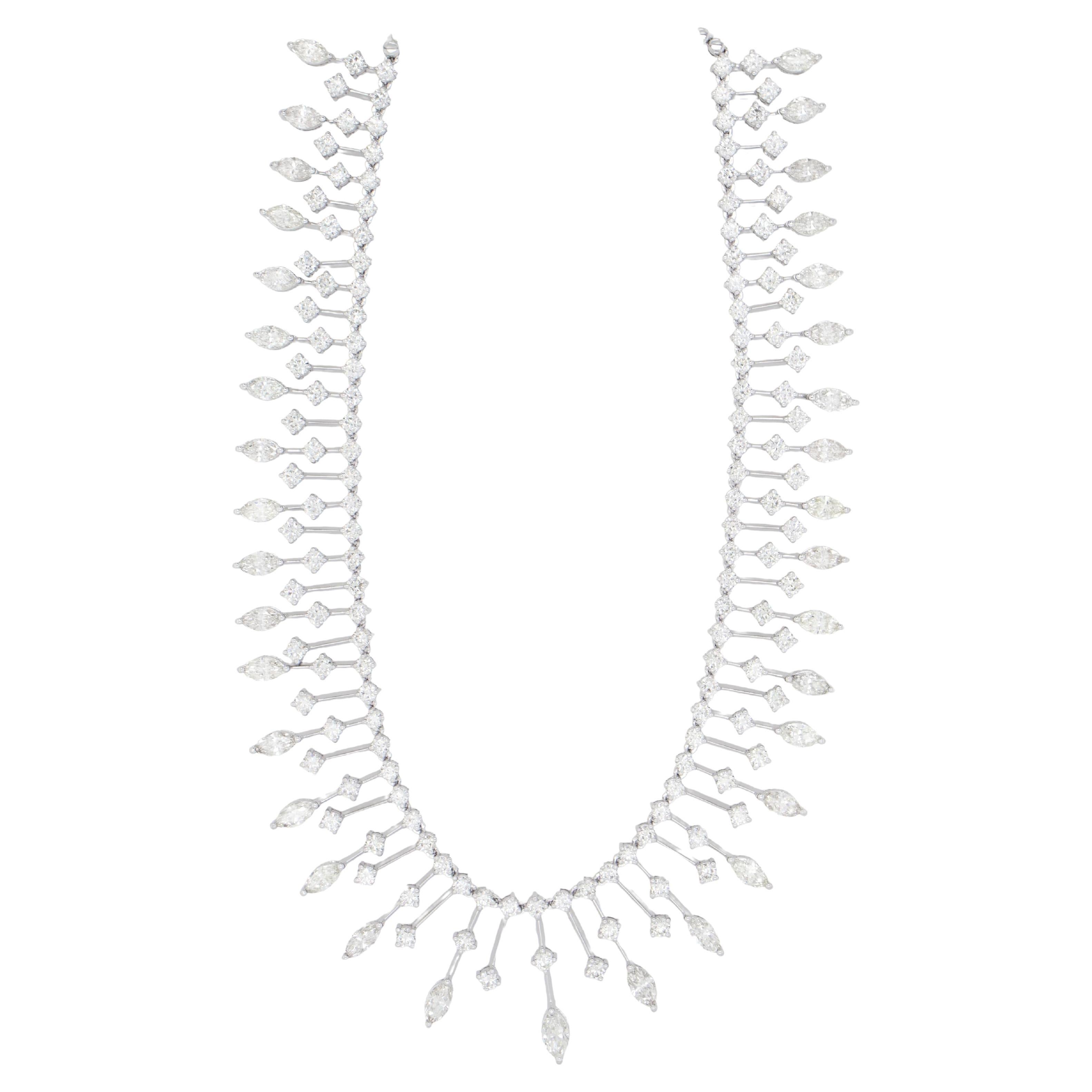 Important Diamond Drop Necklace 48 Carats 18K White Gold For Sale at ...