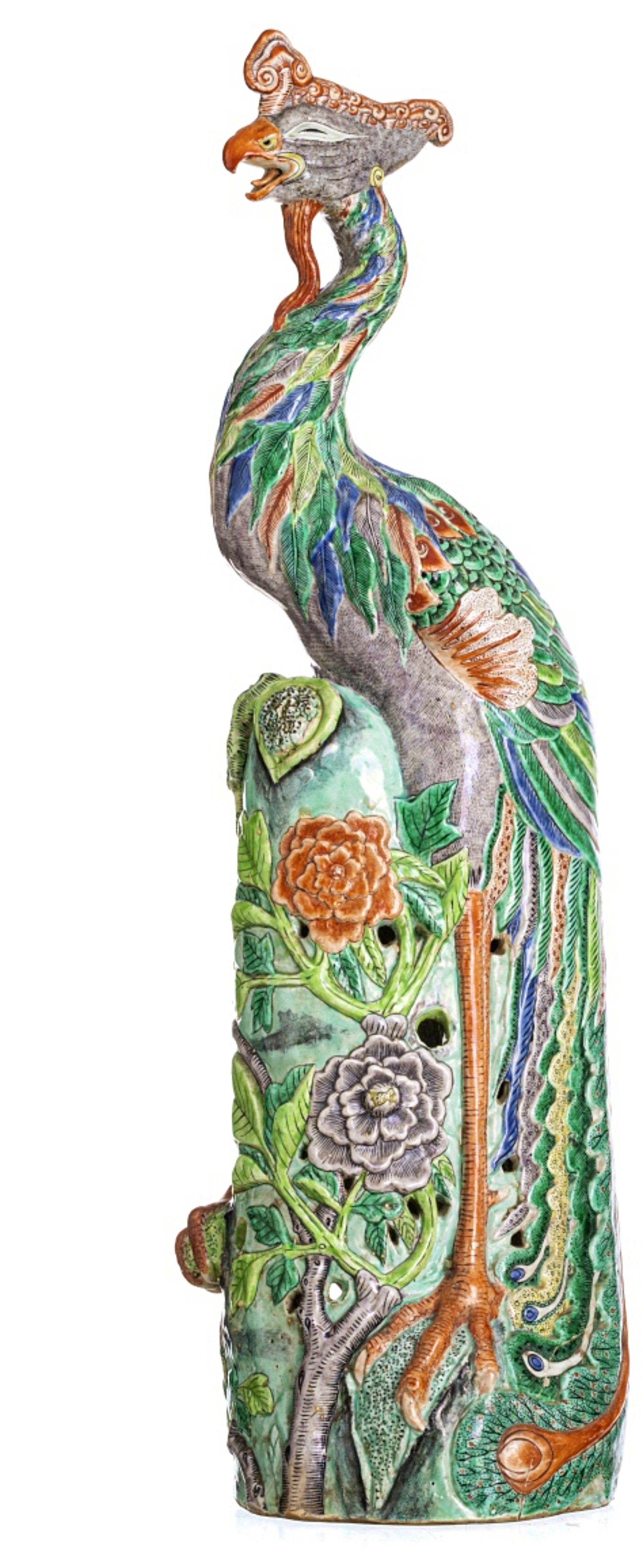 Important Pair Chinese Peacocks 19th Century For Sale at 1stDibs