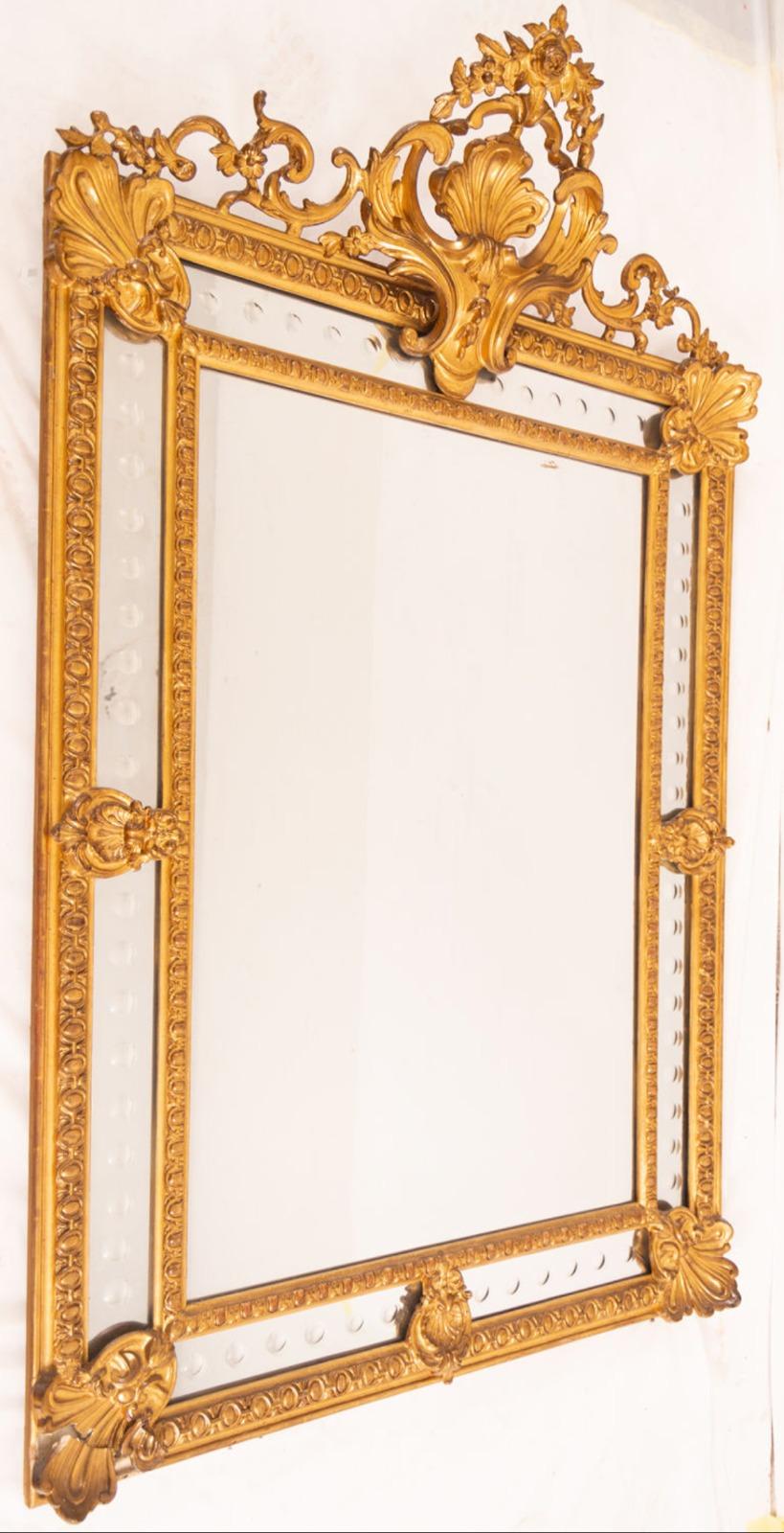 Important Pair of French Mirrors Late 18th Century Gilded Wood at 1stDibs