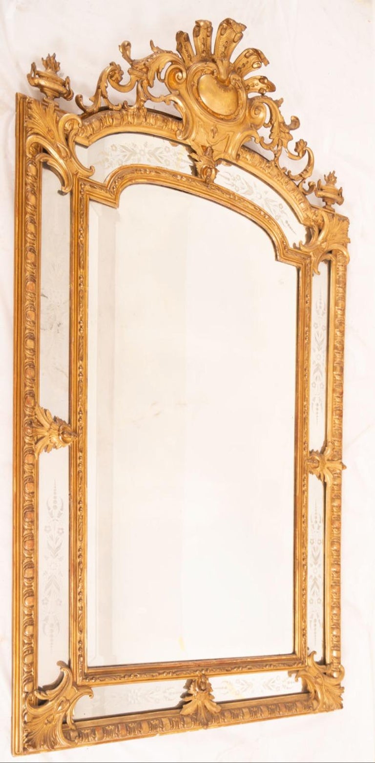 Important Pair of French Mirrors Late 18th Century Gilded Wood For Sale ...
