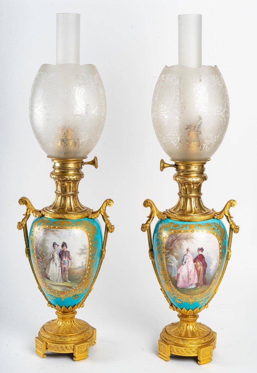 Important Pair of Oil Lamps, Napoleon III Period For Sale at 1stDibs