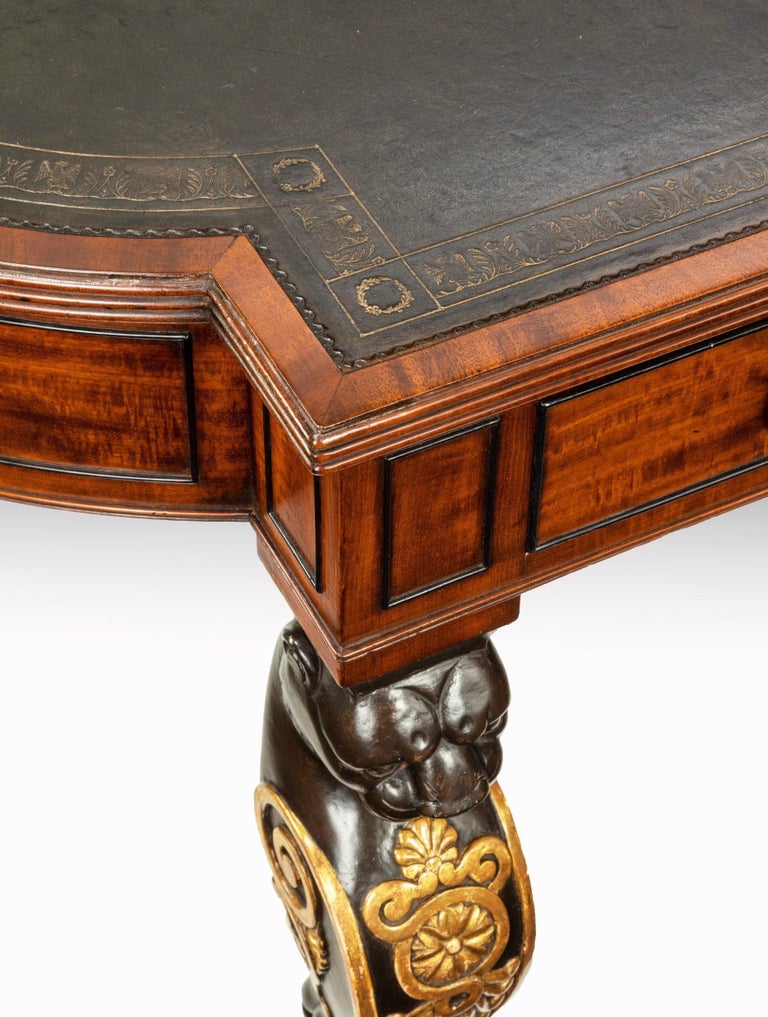 Important Regency Mahogany Partners Writing Table in the Manner of ...