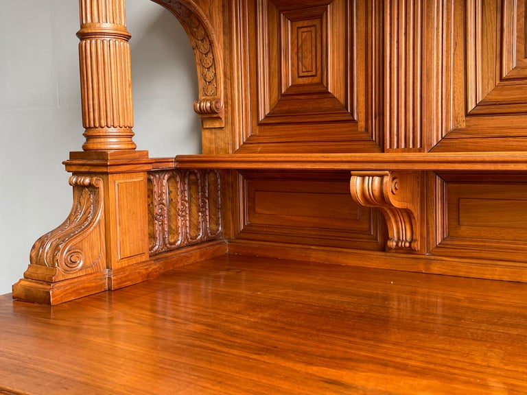Important Renaissance Revival Hand Carved Nutwood Sideboard H.P ...