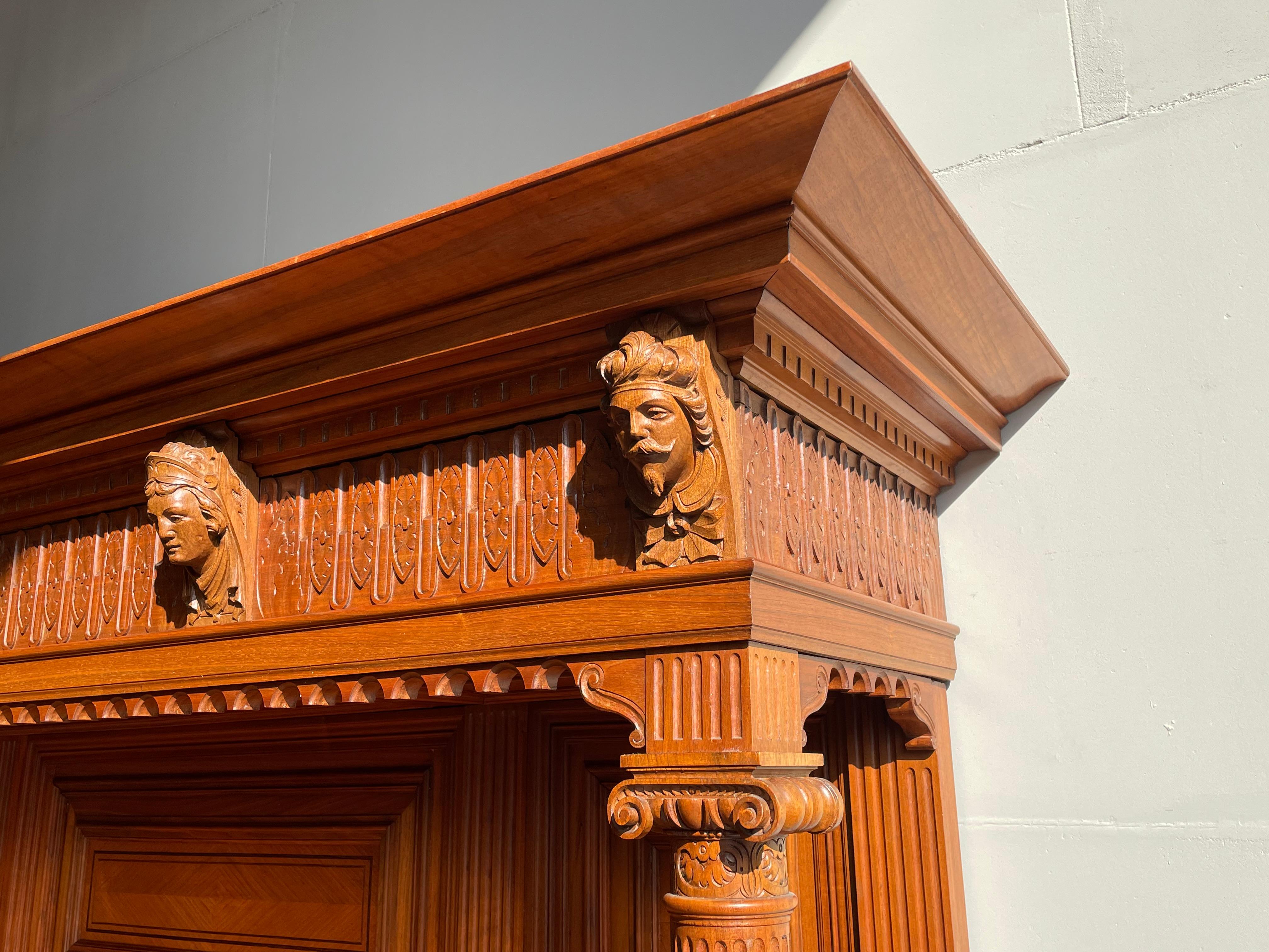 Important Renaissance Revival Hand Carved Nutwood Sideboard H.P ...