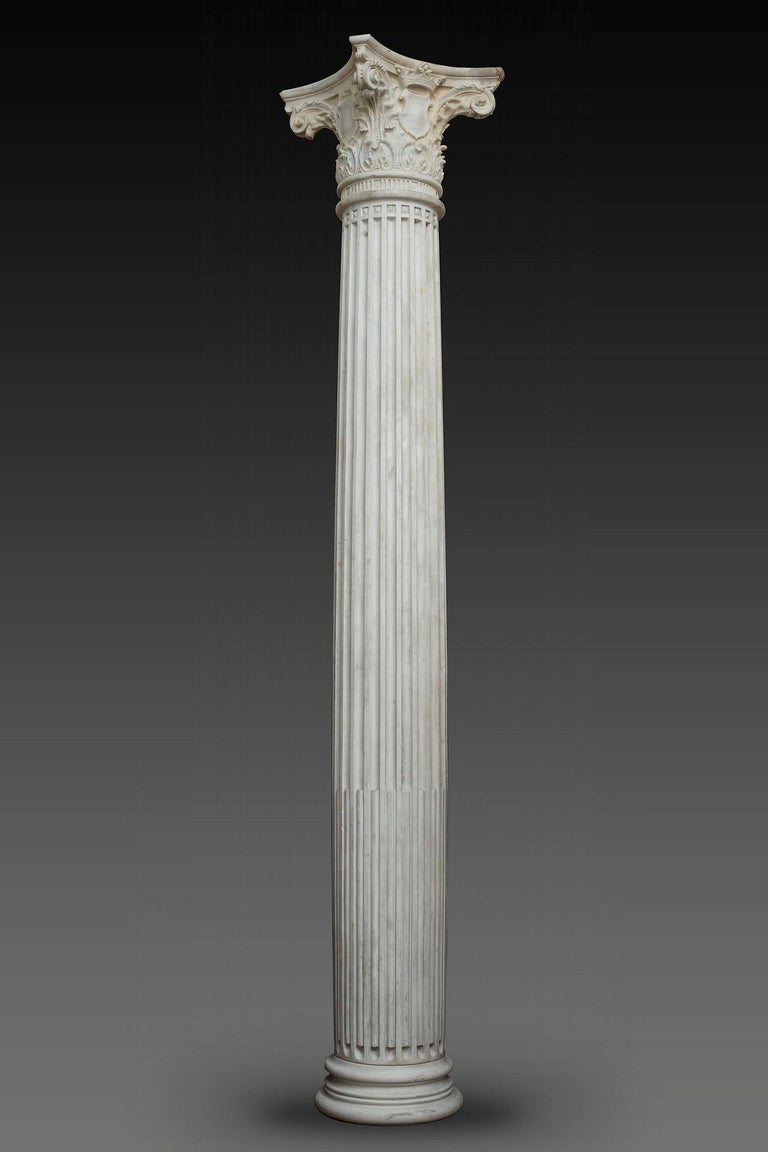 Important Set of Four Corinthians Carrara Marble Columns at 1stDibs