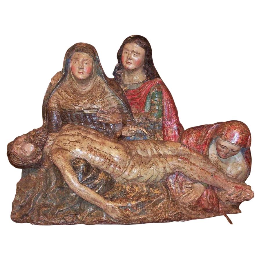 Important Spanish Sculpture "Pieta", 15th Century at 1stDibs