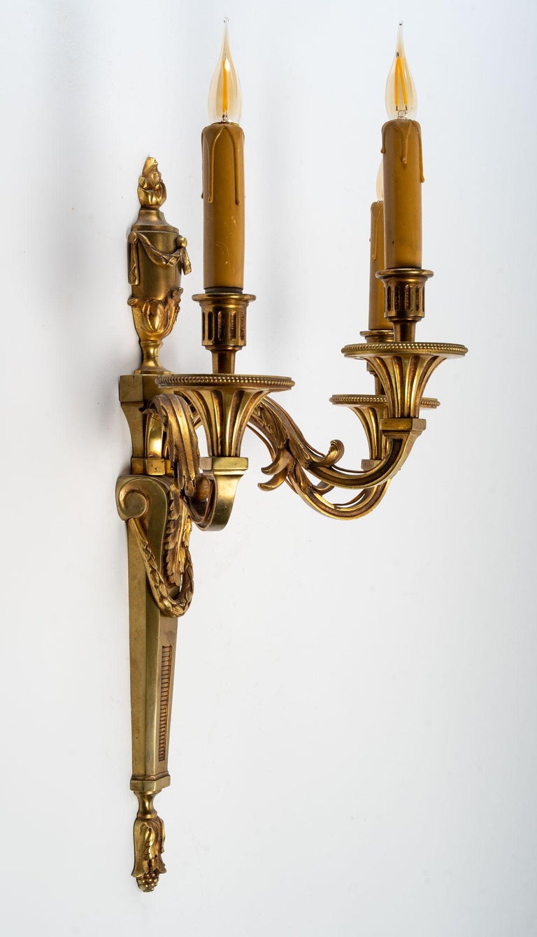 Important Suite of Four Bronze Sconces For Sale at 1stDibs