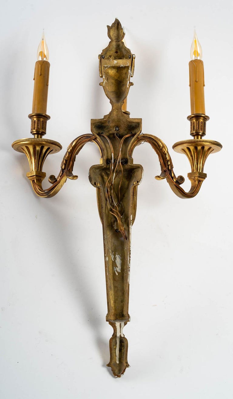Important Suite of Four Bronze Sconces For Sale at 1stDibs