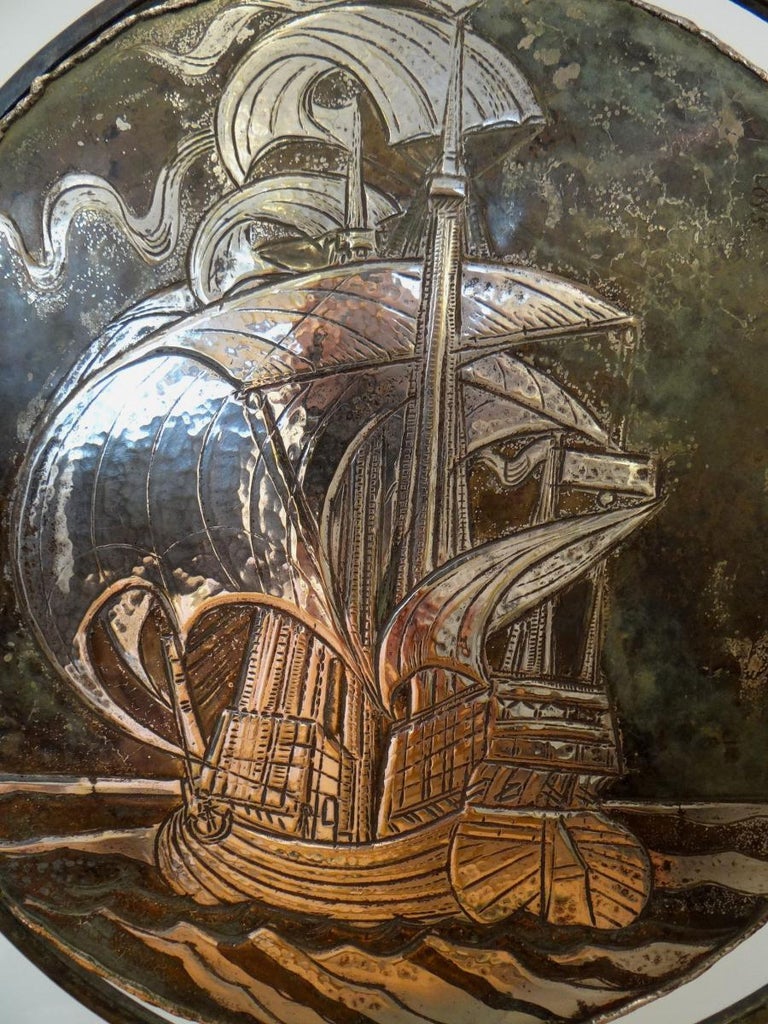 Important Table Gong Art Deco Period by Loys Dinandier, 1930s at 1stDibs