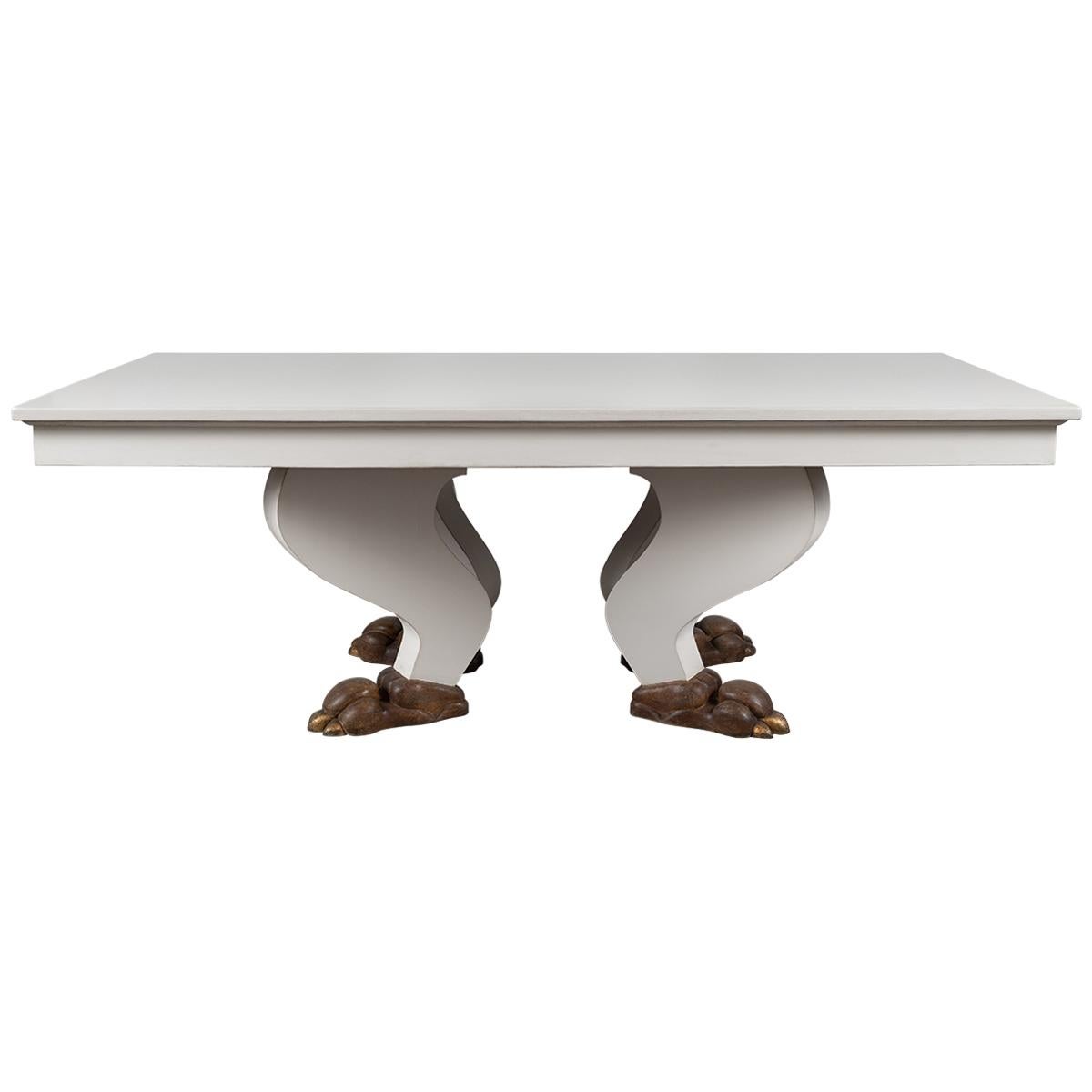 Pair of English Regency Style Lion Leg Bracket Console Table For Sale ...