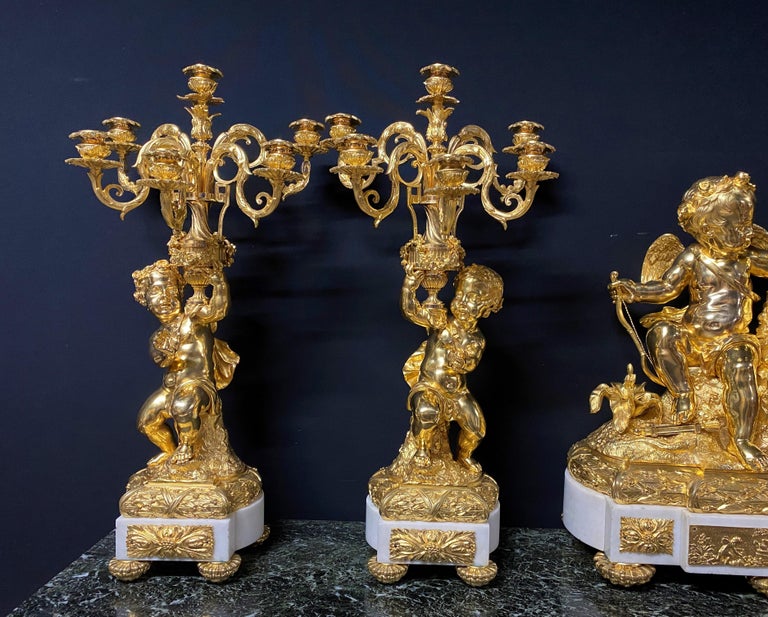 Important Trim in White Marble and Gilt Bronze, 19th Century For Sale ...