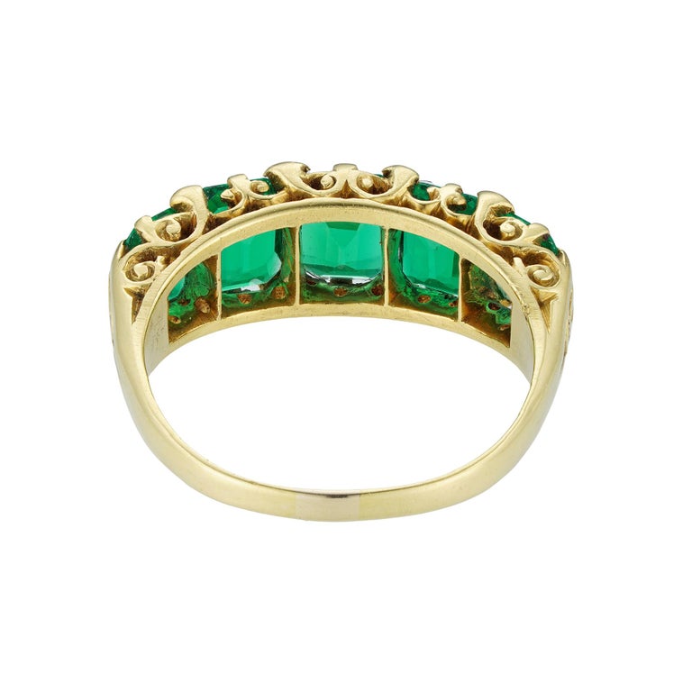 Important Victorian Five-Stone Emerald Ring at 1stDibs | victorian ...